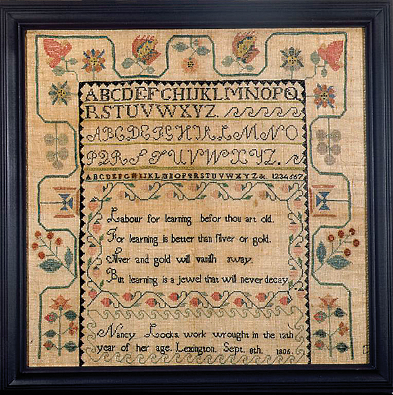 Antiques & Fine Art - Huber, Stephen & Carol - Nancy Lock Sampler